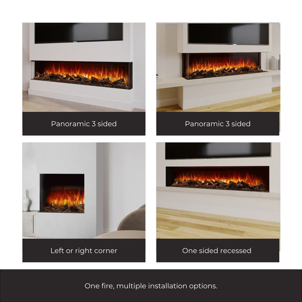Realistic Flame Econovex E1800 72 Inch 3 Sided Panoramic Electric Fire ...